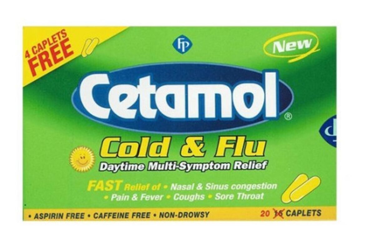 Cetamol Cold & Flu Daytime, Sore Throat Relief (20 Tabs) - IrieMart ...